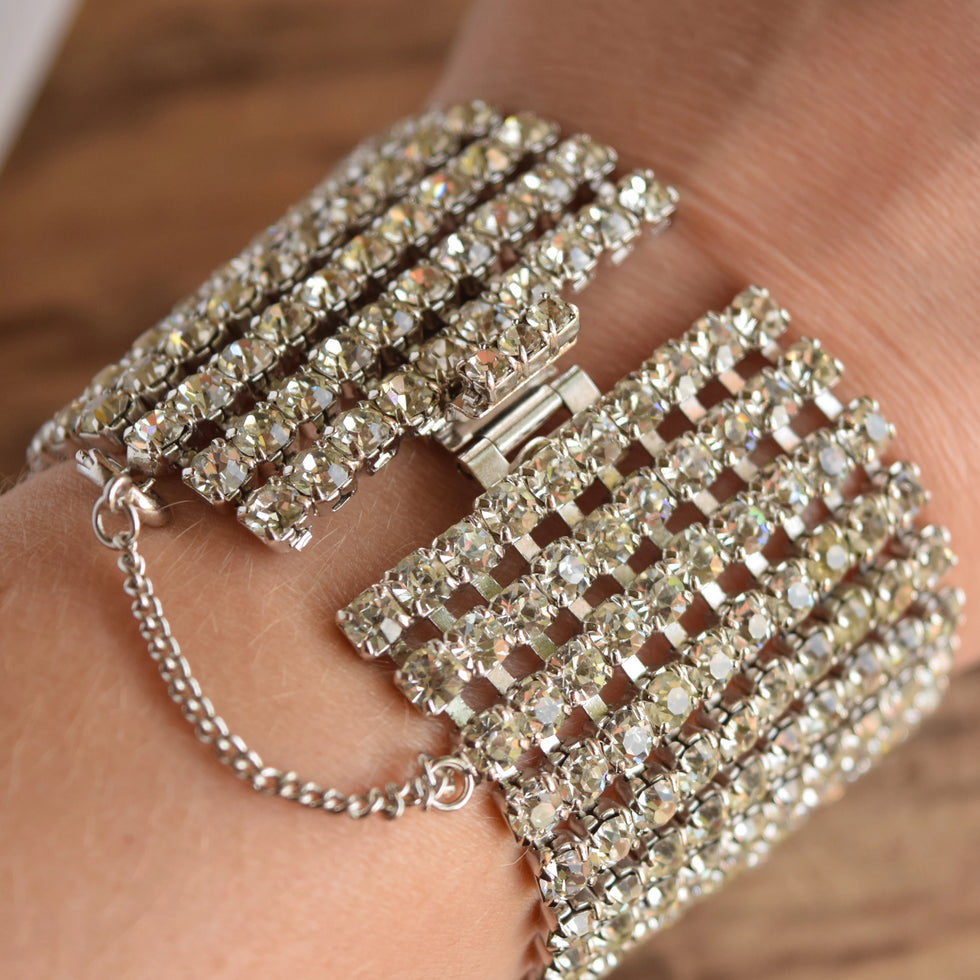 1950's Vintage Wide Rhinestone Bracelet – YournNonce